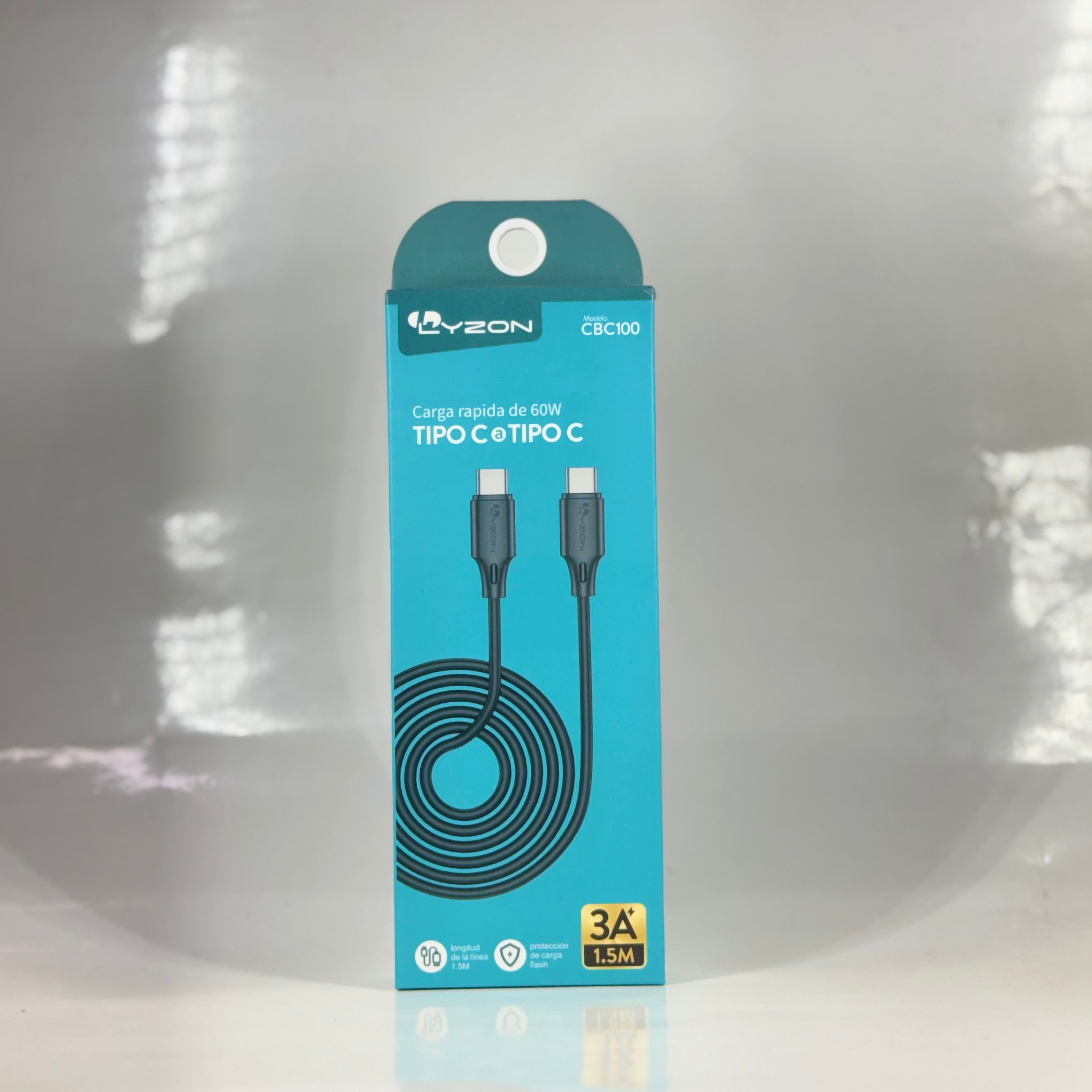 CABLE DE CARGA RAPIDA DOBLE TIPOC LYZON - CBC100 – ALIVAVA